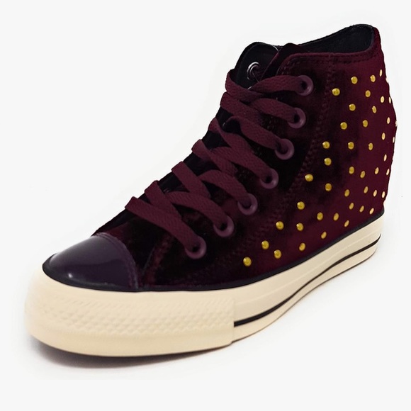 Converse | Shoes | Converse Hidden Wedge Chuck Taylor Lux Velvet Ruby Like New Size Womens 9 ...